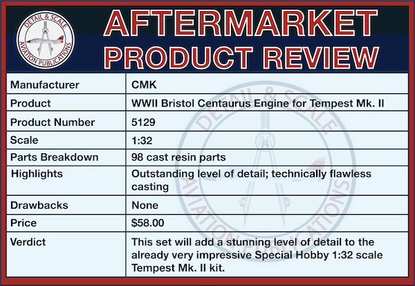 CMK WWII Bristol Centaurus Engine for the Tempest Mk. II - 1:32 Scale ...